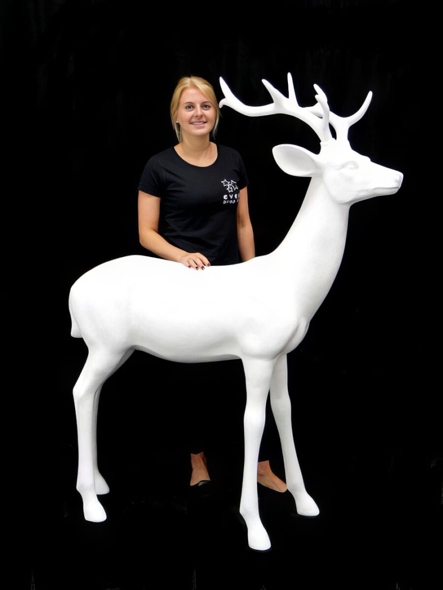 Reindeer - White Gloss - 1.7m | EPH Creative - Event Prop Hire