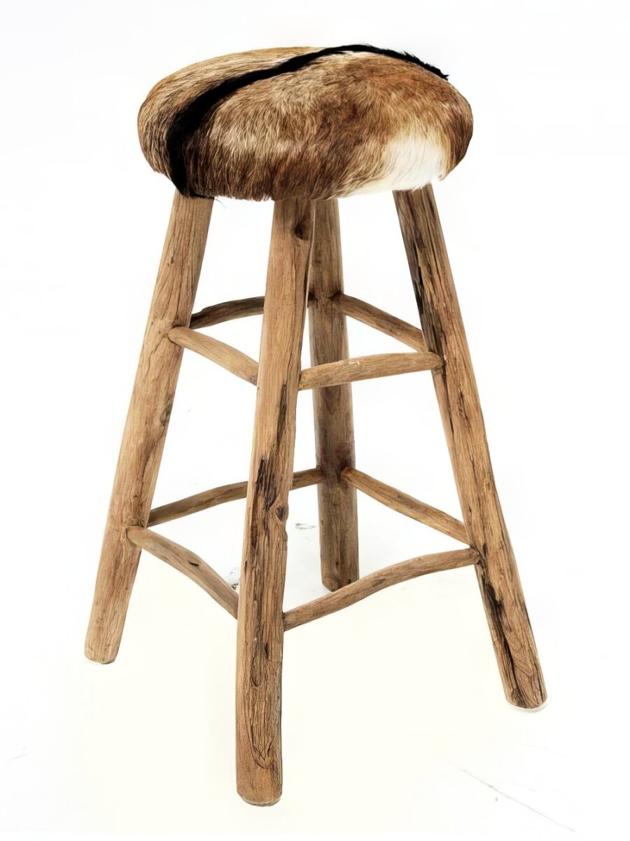 Rustic Goat Skin Stool (Tall) | EPH Creative - Event Prop Hire