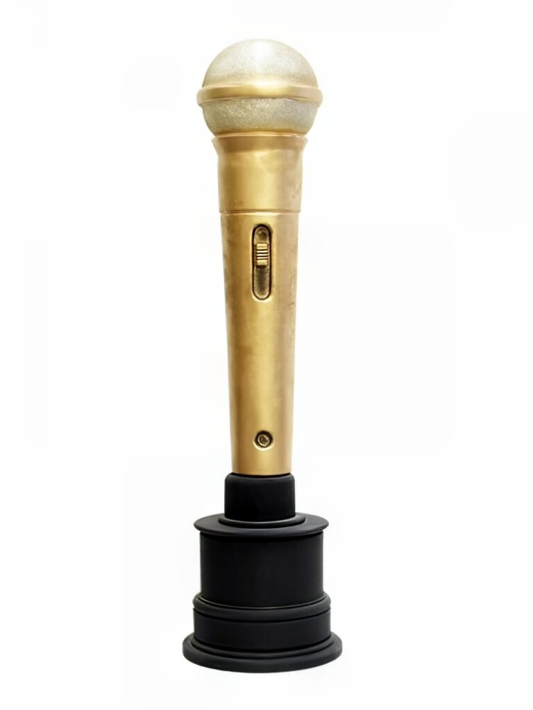 Gold Microphone (Pop Style) | EPH Creative - Event Prop Hire