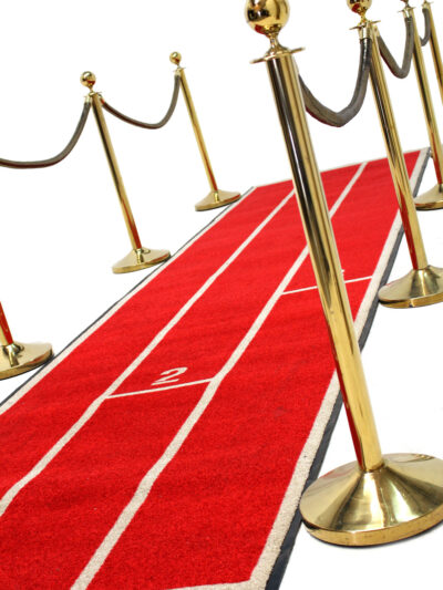 Running Track Walkway - Gold Stanchions & Rope | EPH Creative - Event ...