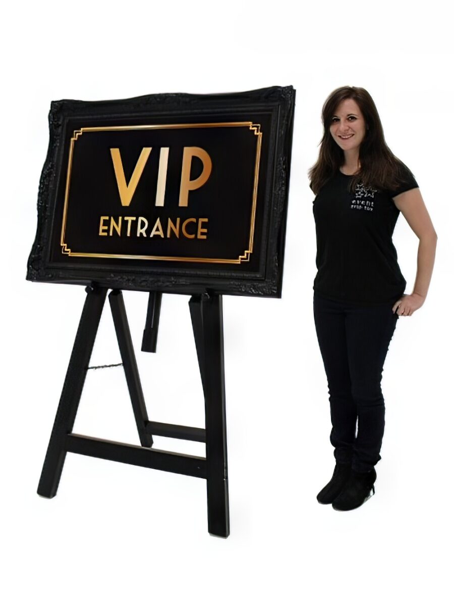 VIP Entrance Sign (Black) | EPH Creative - Event Prop Hire