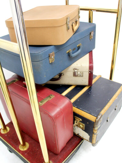 Brass Luggage Trolley | EPH Creative - Event Prop Hire