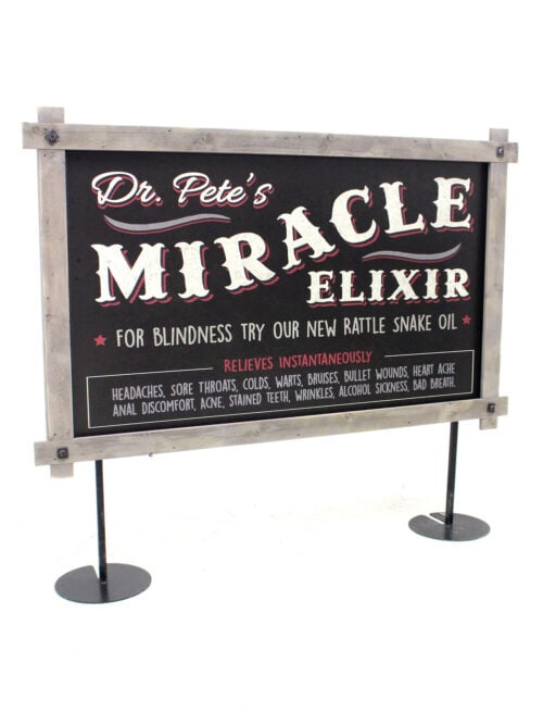 Miracle Elixir - Wild West Sign | EPH Creative - Event Prop Hire
