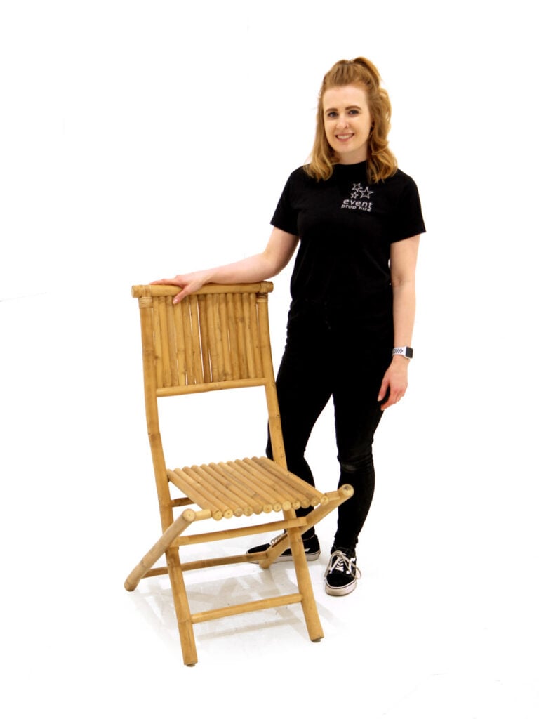 Bamboo Deck Chair - White | EPH Creative - Event Prop Hire