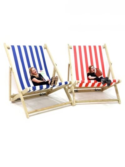Giant Deck Chair - Blue Stripe | EPH Creative - Event Prop Hire