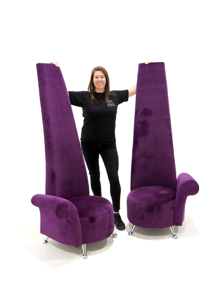Modern High-Back Chair - Purple | EPH Creative - Event Prop Hire