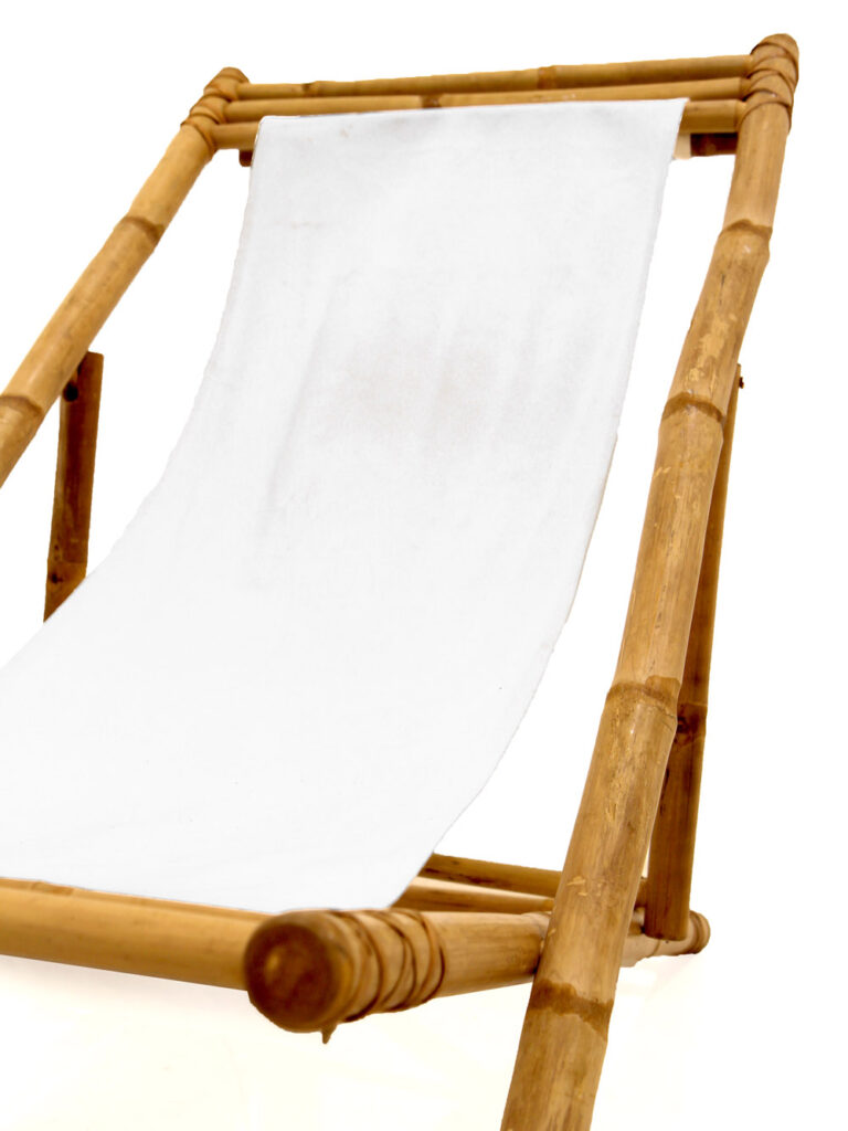 Bamboo Deck Chair - White | EPH Creative - Event Prop Hire