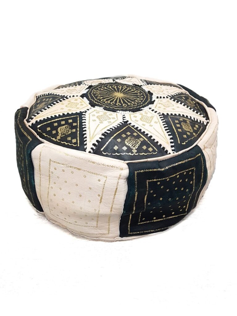 Leather Pouffe - Patterned | EPH Creative - Event Prop Hire