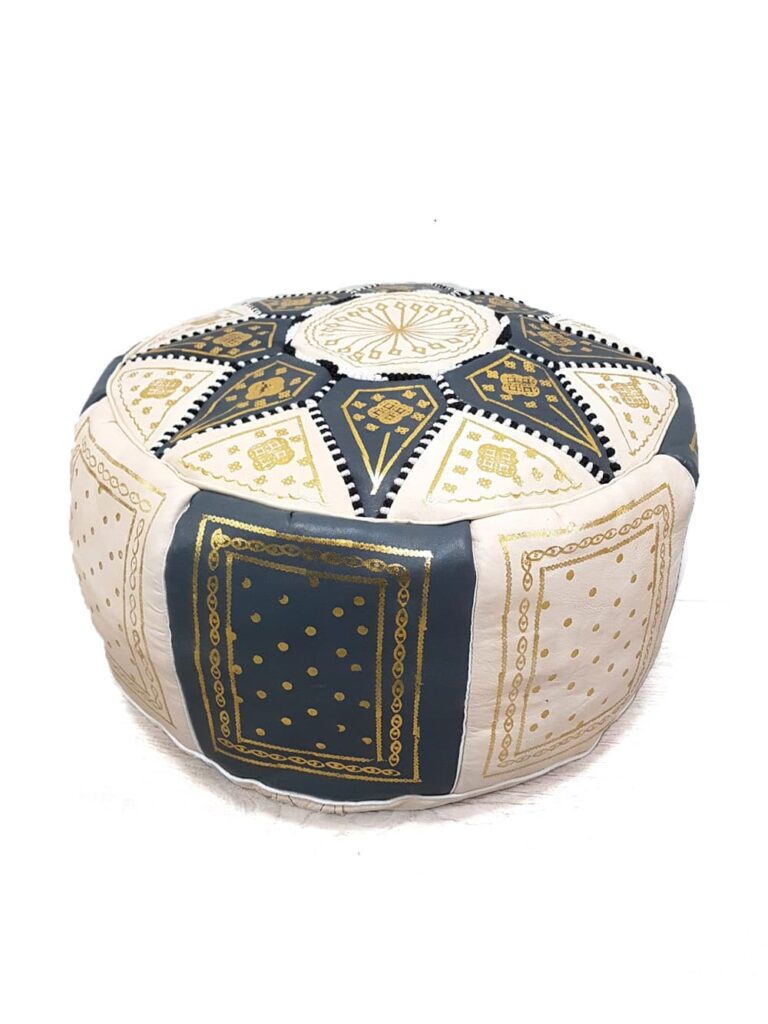 Leather Pouffe - Patterned | EPH Creative - Event Prop Hire