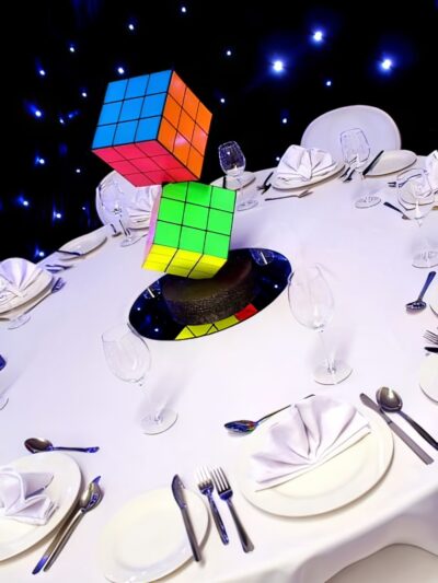 Neon Rubik's Cube Table Centre | EPH Creative - Event Prop Hire