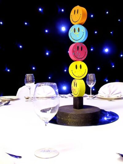 Smiley Acid Face Table Centre | EPH Creative - Event Prop Hire