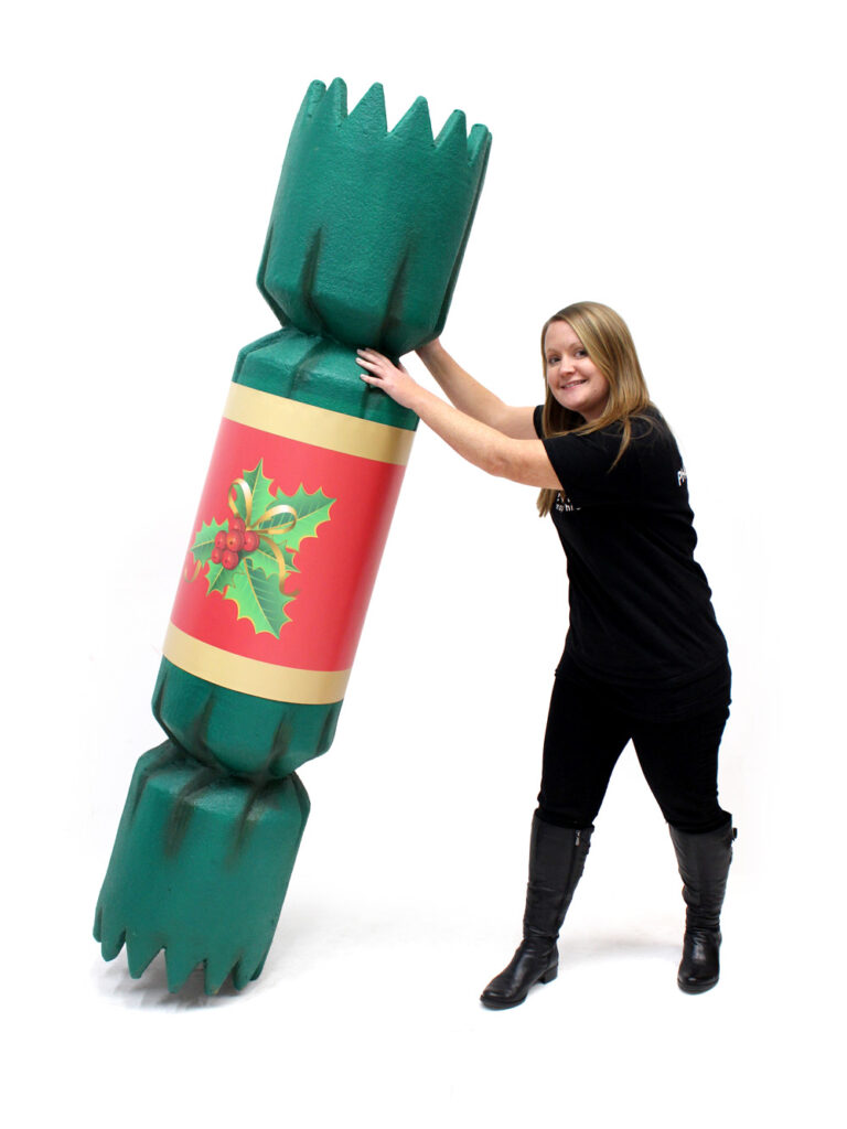 Giant Christmas Cracker (Green) | EPH Creative - Event Prop Hire