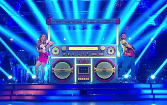 Giant Boombox Prop With Lights - Neon Blue | Event Prop Hire