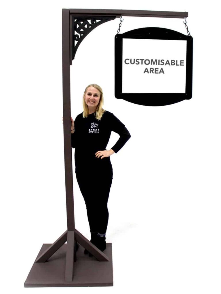 Customised Double Sided Hanging Sign Prop | EPH Creative - Event Prop Hire