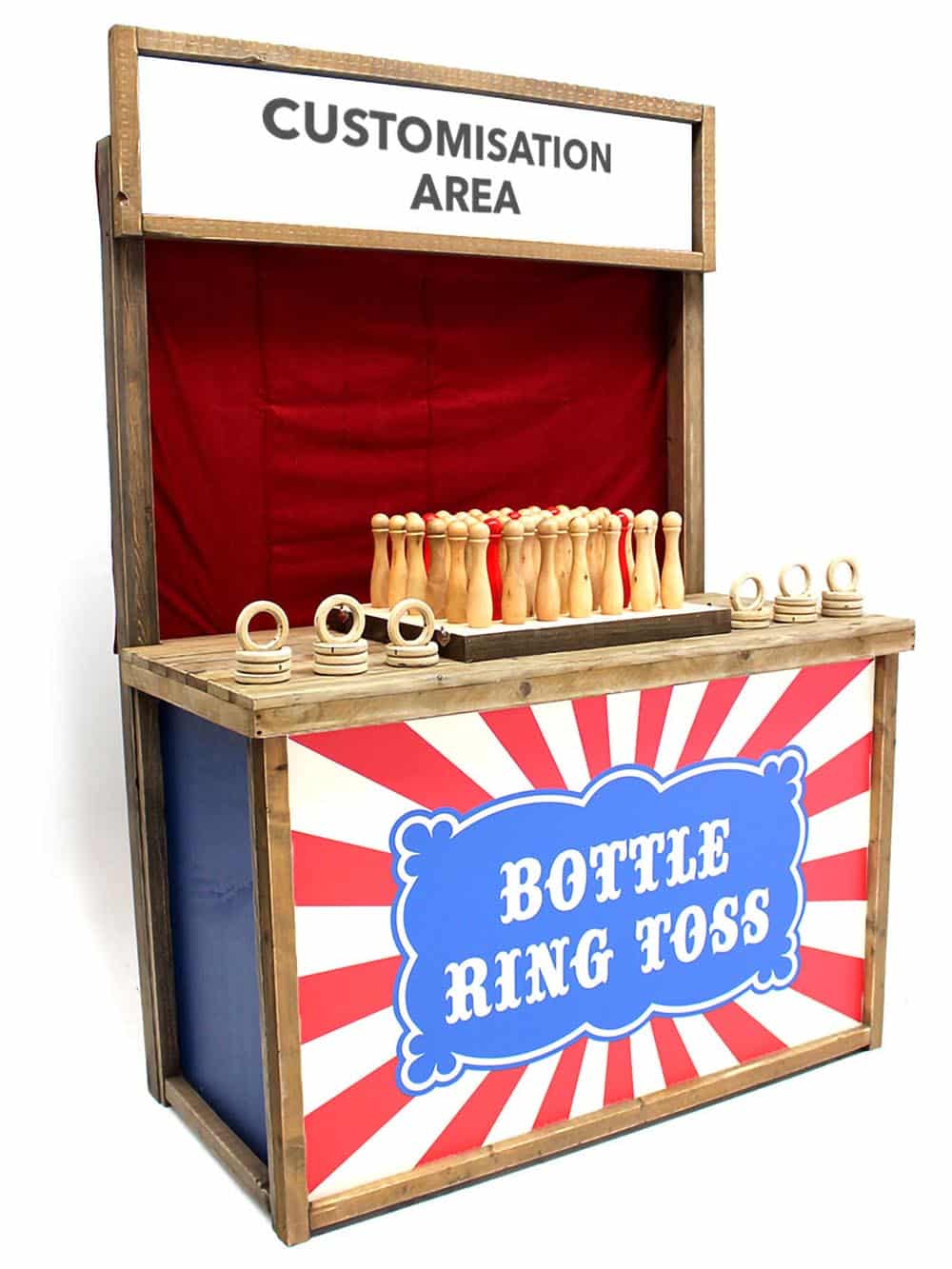 Customised Bottle Ring Toss Fairground Game Custom Top Sign Event