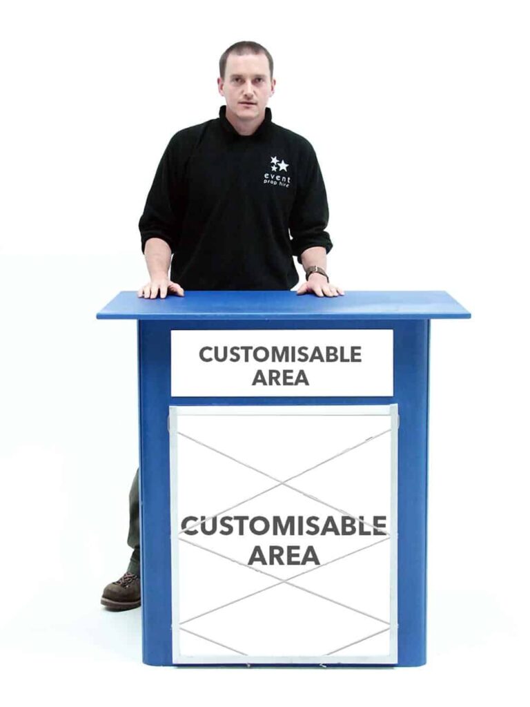 Customised Newspaper Stand Blue | EPH Creative - Event Prop Hire