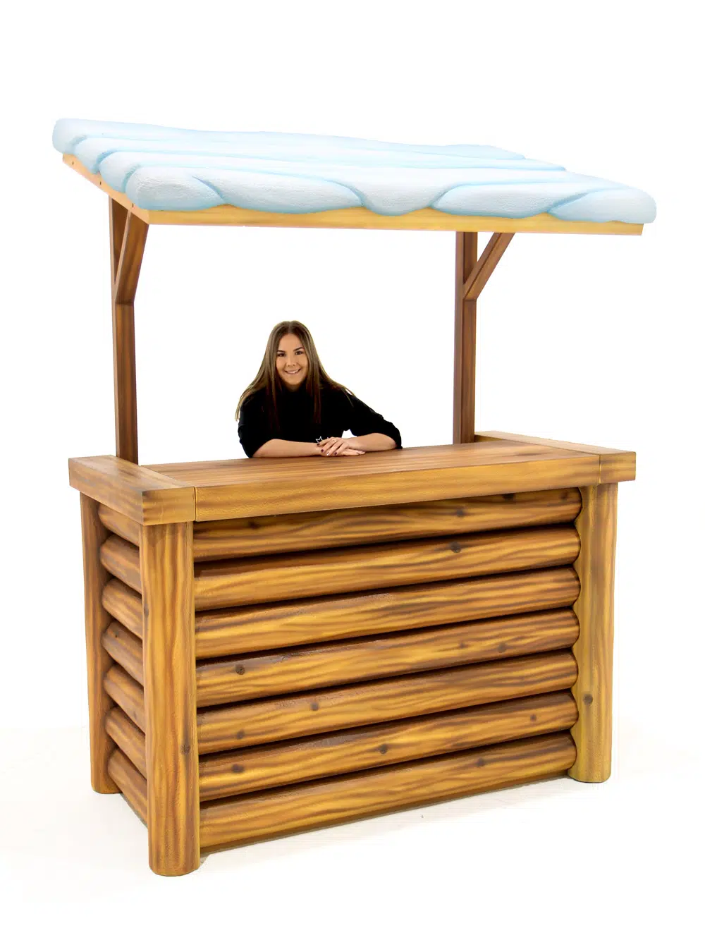 Modular Log Bar with Snowy Roof | EPH Creative - Event Prop Hire