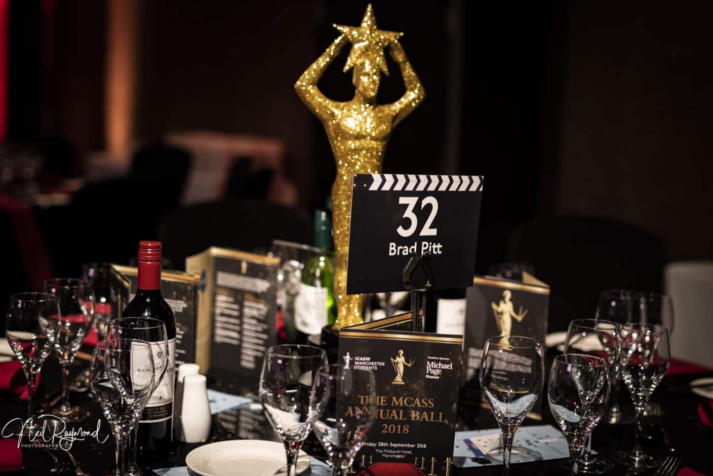 Gold Glitter Award Statue Table Centre | EPH Creative - Event Prop Hire