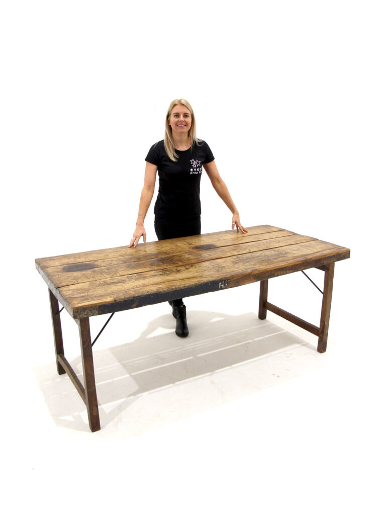 Chunky Rustic Folding Table #1 | EPH Creative - Event Prop Hire