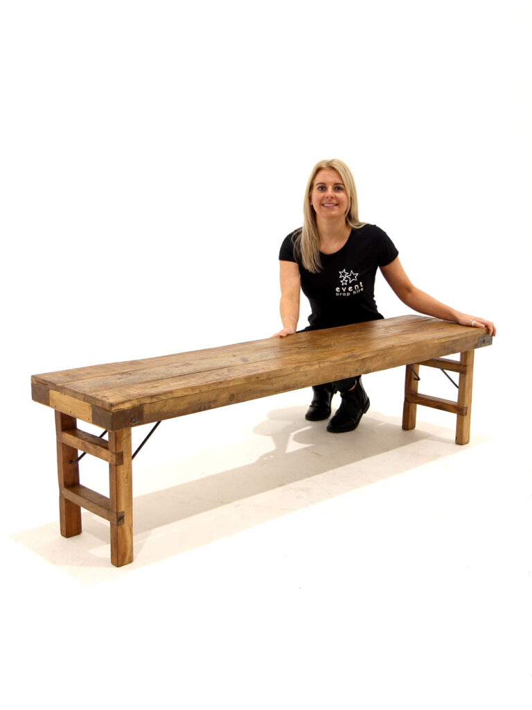 Chunky Rustic Folding Bench #1 | EPH Creative - Event Prop Hire