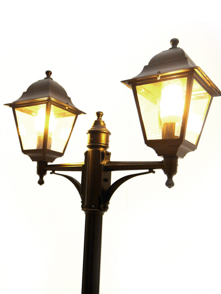 Double Headed Flame Effect Street Light | EPH Creative - Event Prop Hire