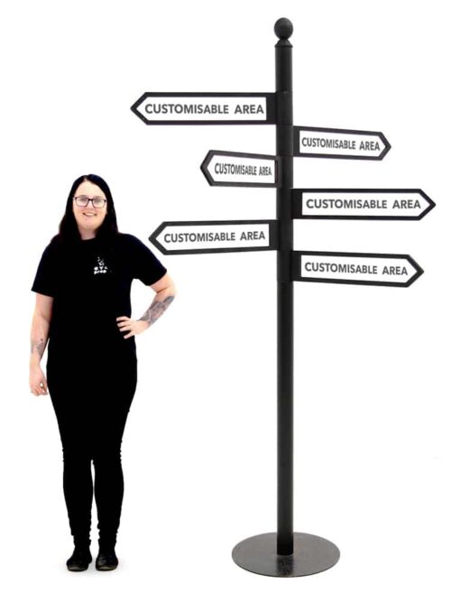 Black Multi-Directional Sign Post - x6 Rotating Signs | EPH Creative ...