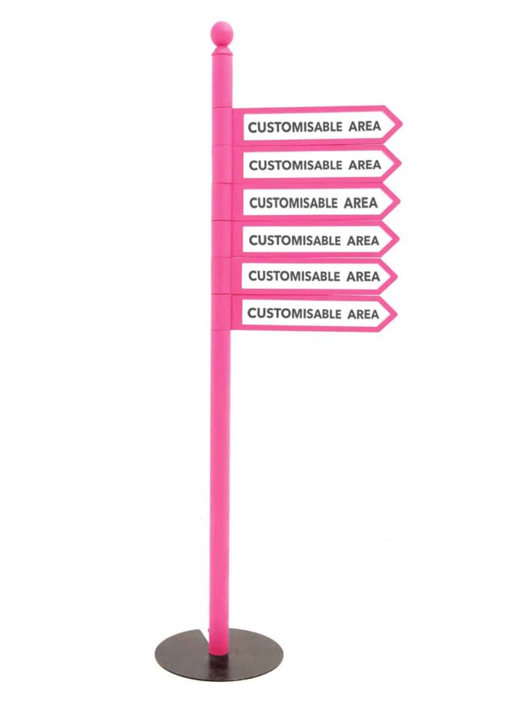 Pink Multi-Directional Sign Post - x6 Rotating Signs | EPH Creative ...