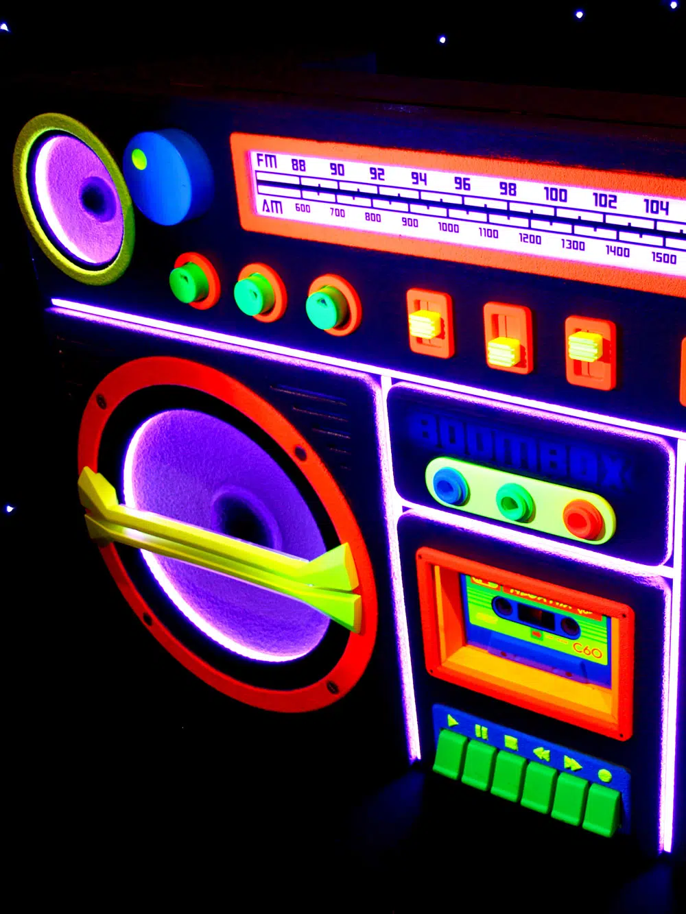 Giant Boombox Prop With Lights - Fluorescent | EPH Creative - Event ...