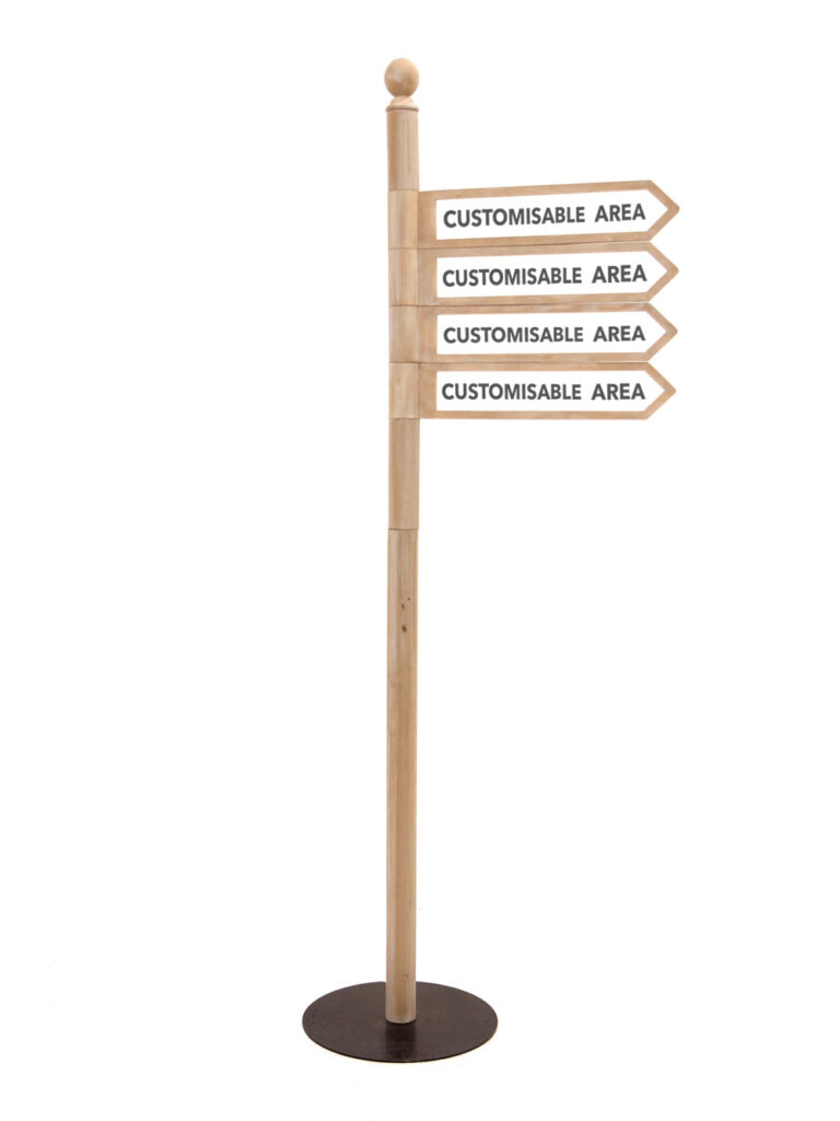 Customisable Whitewashed Multi Directional Sign Post - x4 Rotating ...
