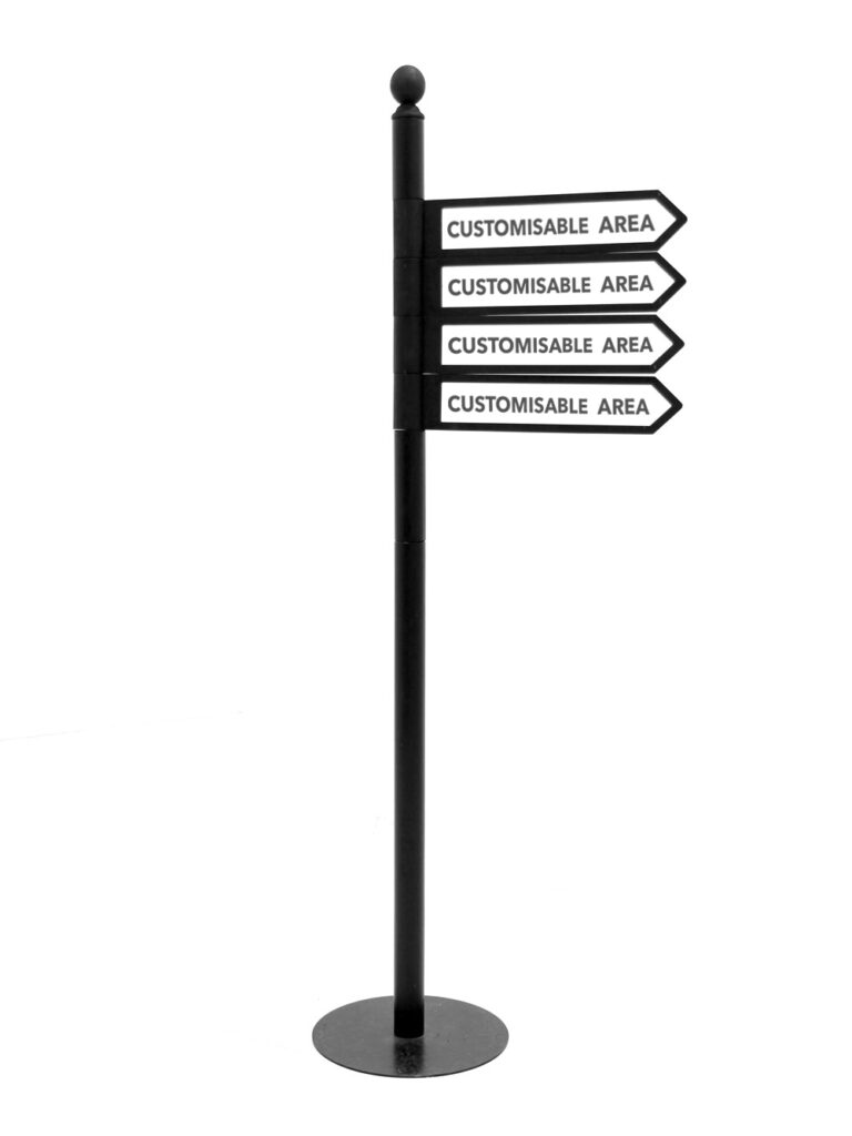 Black Multi Directional Sign Post - x4 Rotating Signs | EPH Creative ...