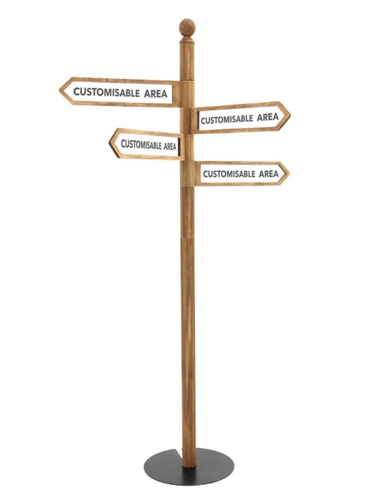 Rustic Multi-Directional Sign Post - x6 Rotating Signs | EPH Creative ...