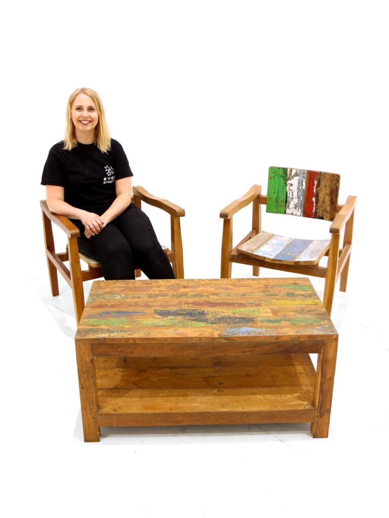 Reclaimed Coloured Wood Armchair | EPH Creative - Event Prop Hire