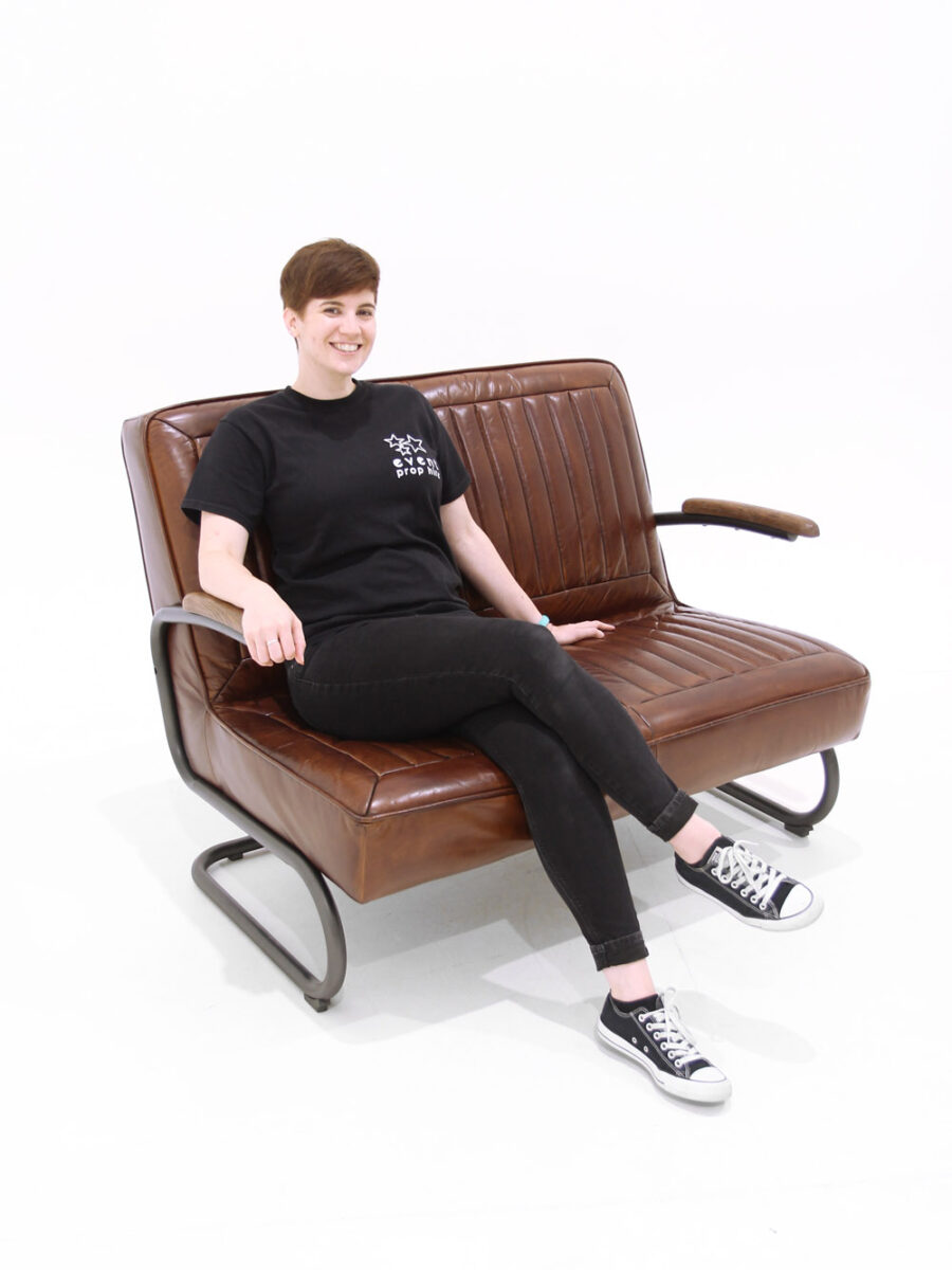 Vintage Style Pullman Leather Sofa | EPH Creative - Event Prop Hire