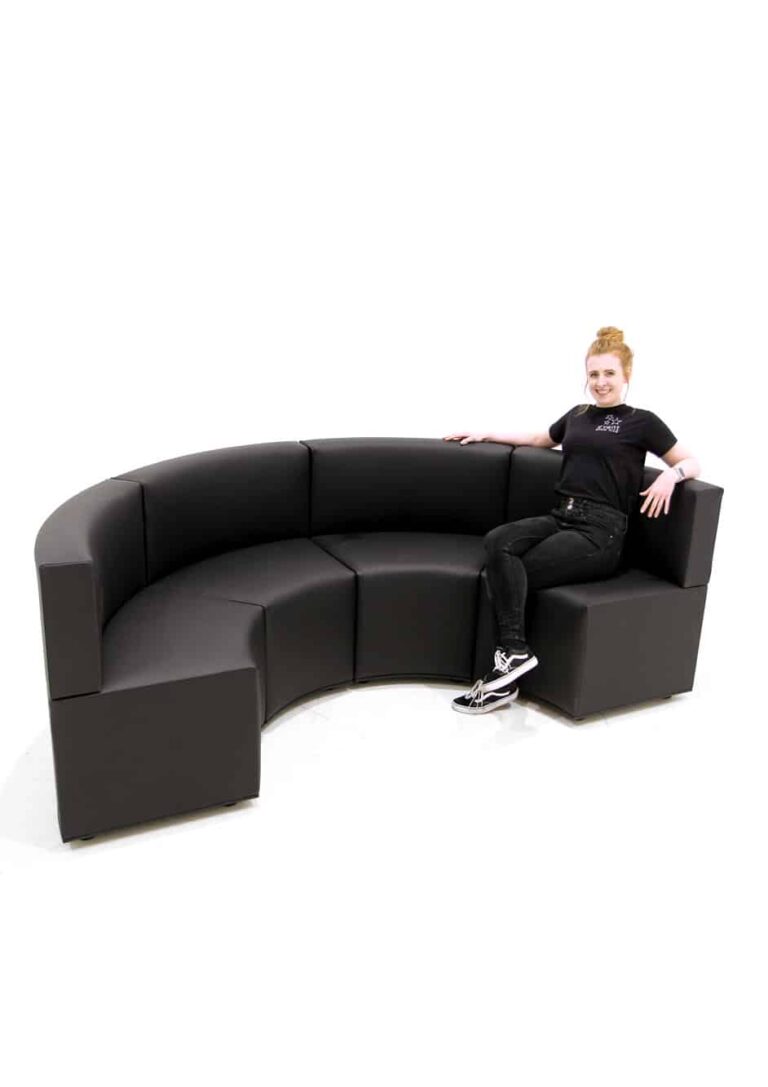 Modular Curved Booth (4 Units) - Low Back - Black | EPH Creative ...