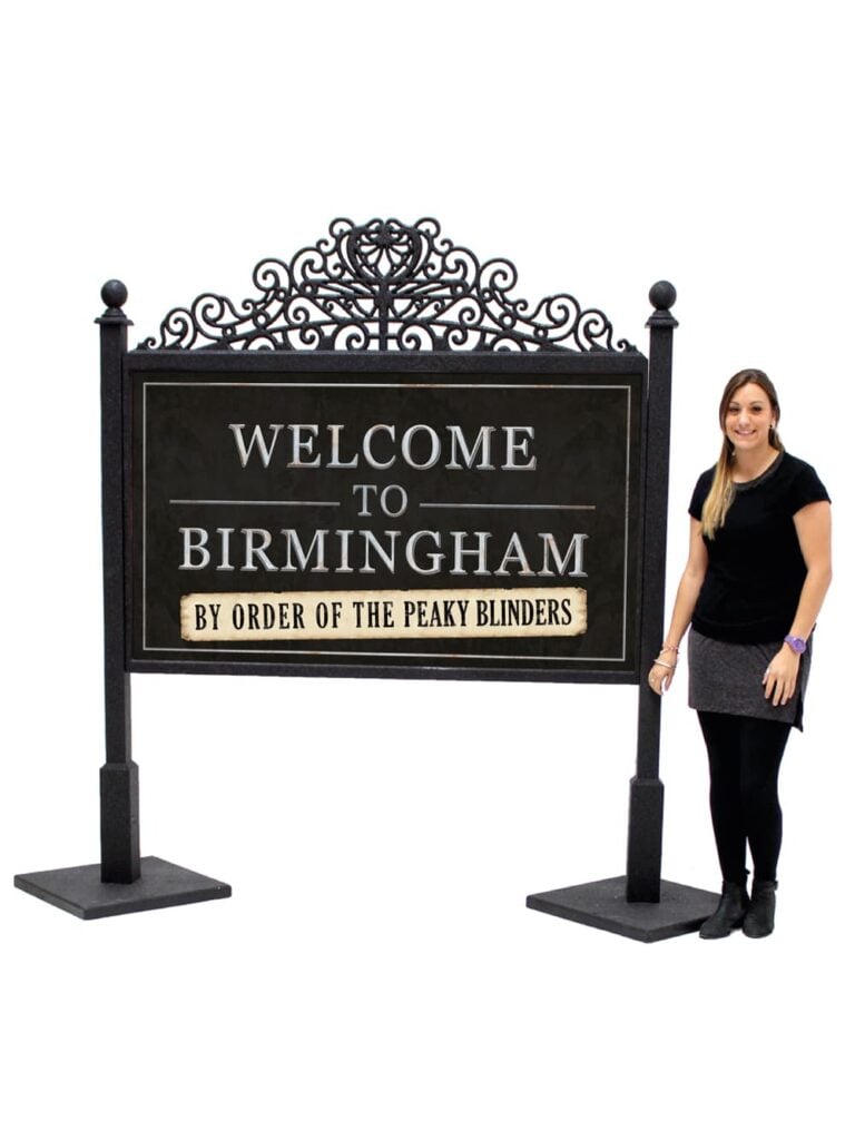 Peaky Blinders Welcome to Birmingham Sign | EPH Creative - Event Prop Hire