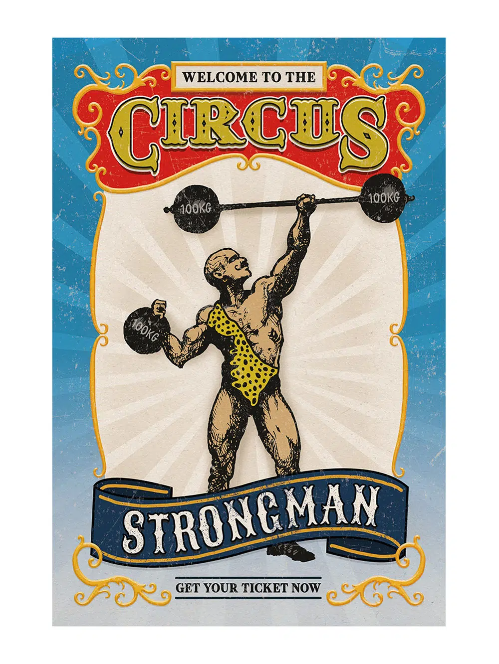Giant Framed Sign with Strongman Circus Print | EPH Creative - Event ...