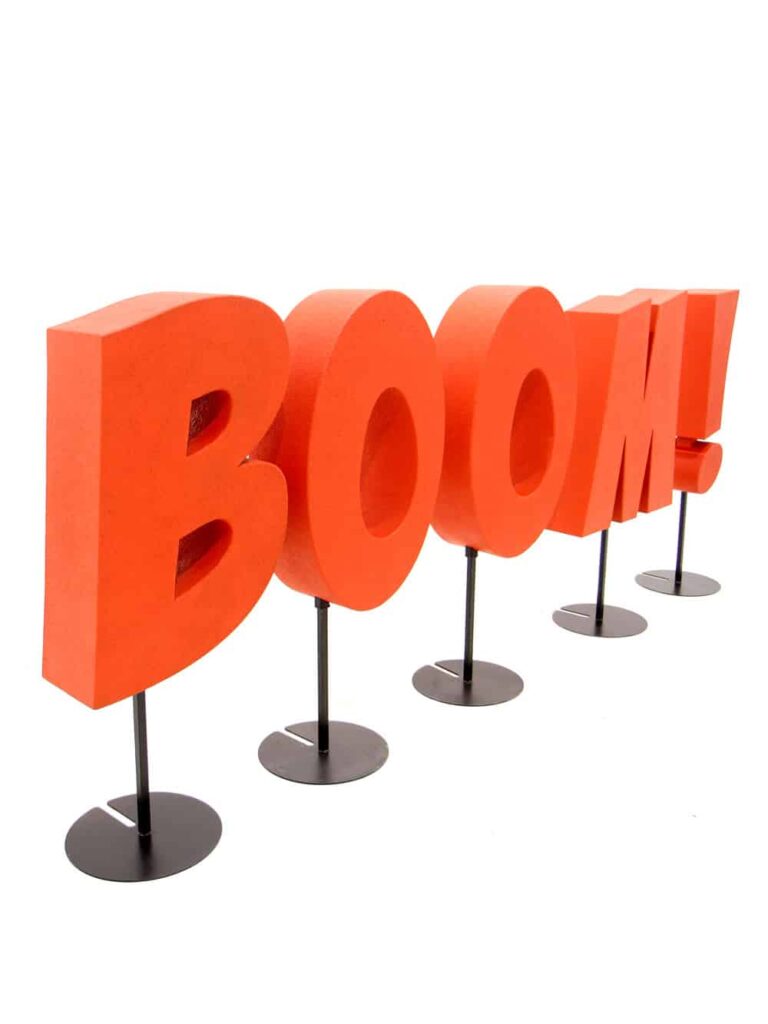 Giant BOOM Letters - Raised to 1.75m | EPH Creative - Event Prop Hire