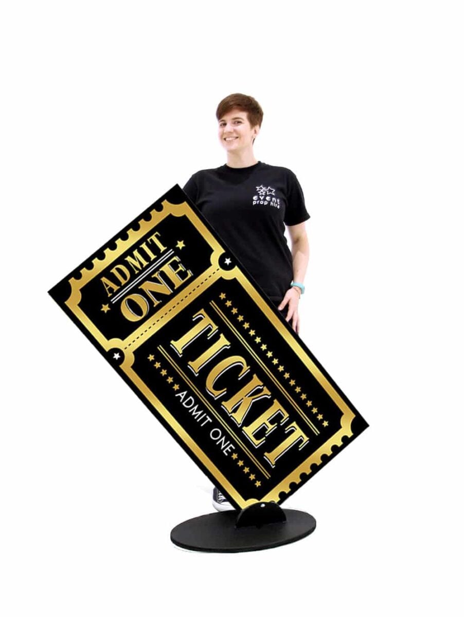 Giant Gold & Black Ticket | EPH Creative - Event Prop Hire