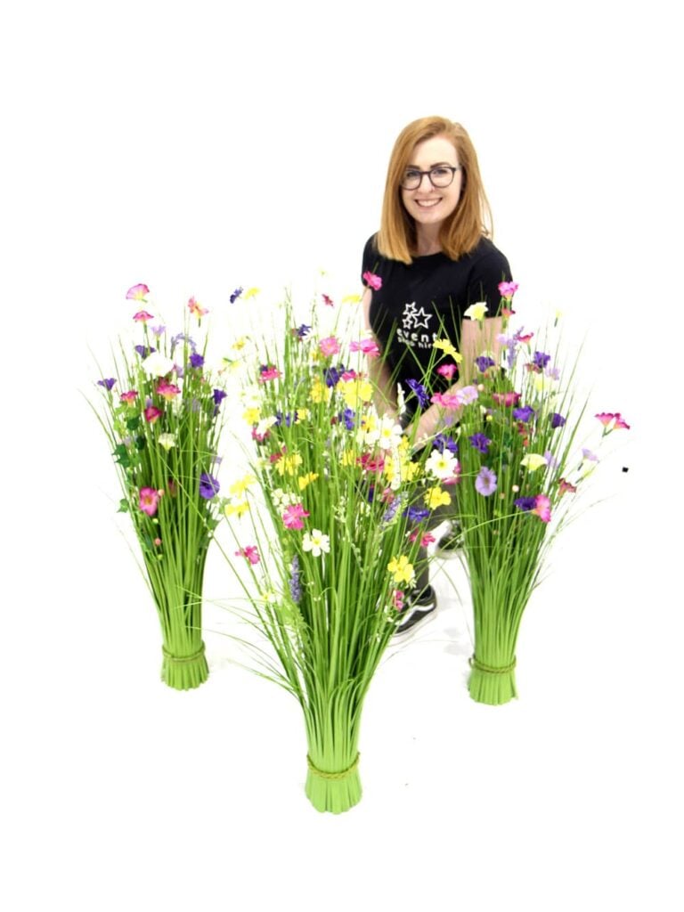 Wild Flower Display - Tall - Set of 4 | EPH Creative - Event Prop Hire