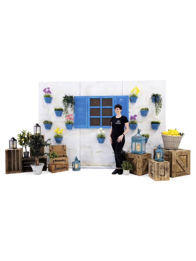 Mediterranean Wall Backdrop with Styling | EPH Creative - Event Prop Hire