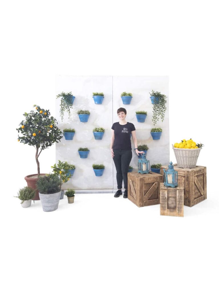 Mediterranean Planter Wall with Styling | EPH Creative - Event Prop Hire