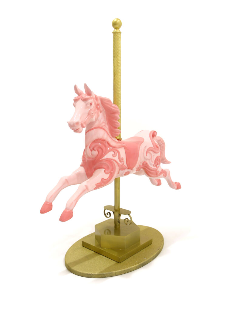 Traditional Carousel Horse - Pastel Pink | EPH Creative - Event Prop Hire