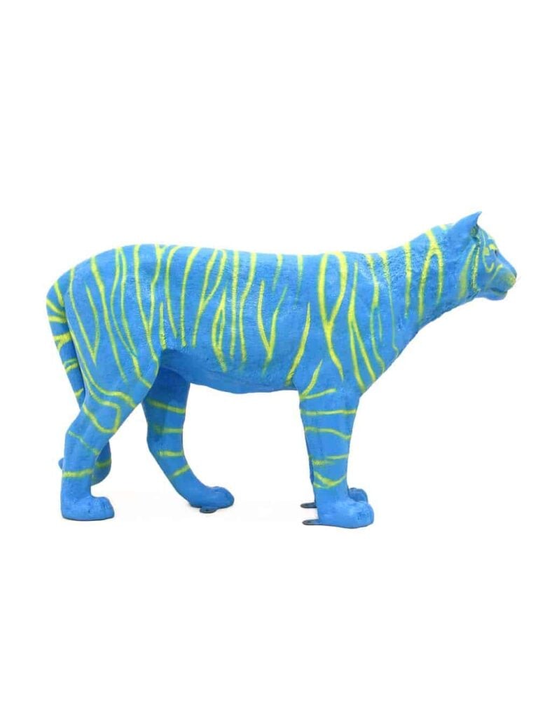 Funky Tiger Prop - Standing Blue/Green | EPH Creative - Event Prop Hire