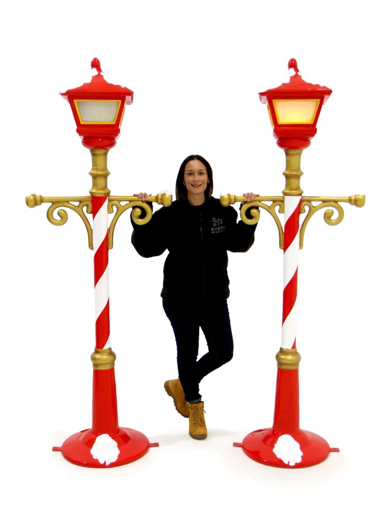 Christmas Lamp post Red/White Stripe | EPH Creative - Event Prop Hire