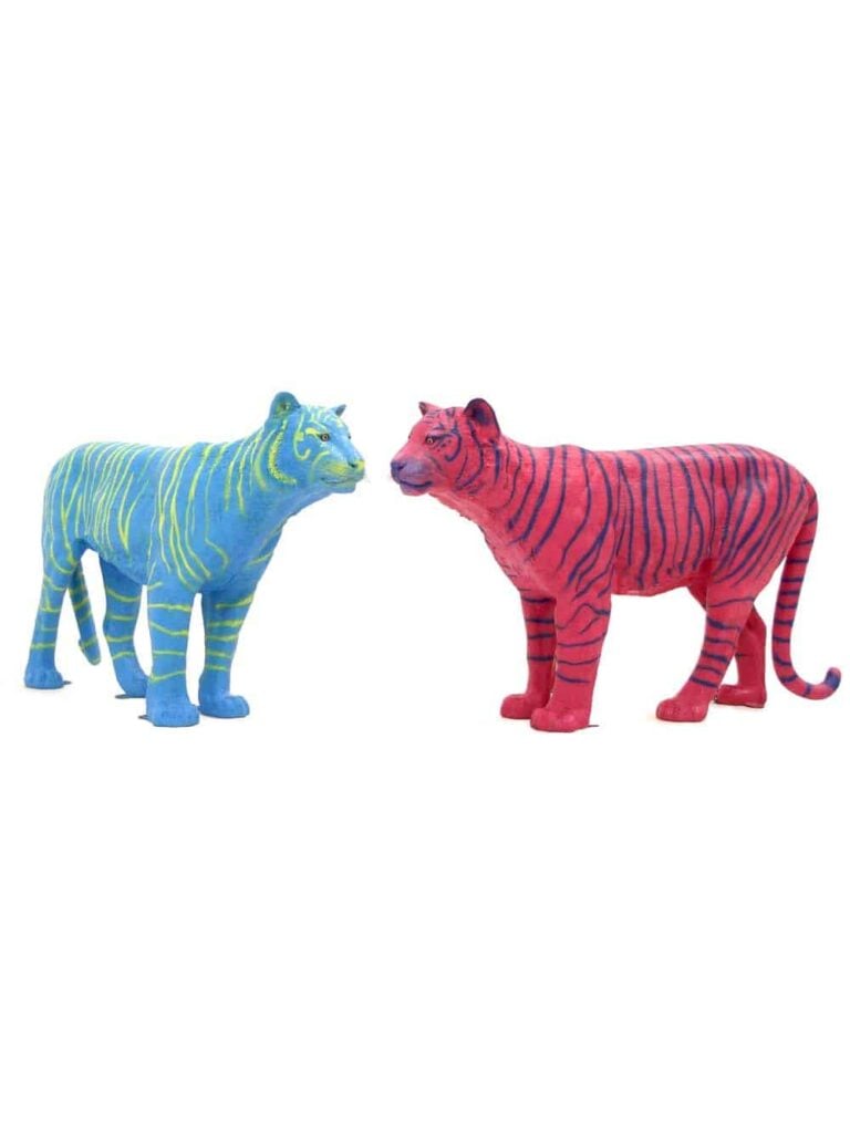 Funky Tiger Prop - Standing Blue/Green | EPH Creative - Event Prop Hire