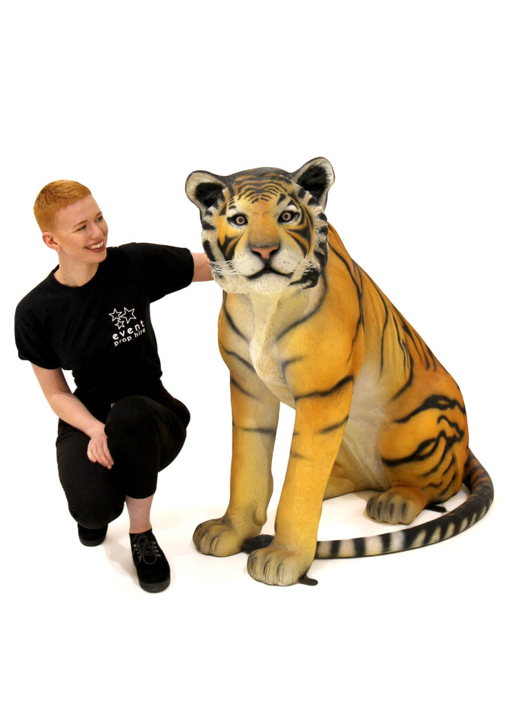 Life-size Tiger Prop - Sitting | EPH Creative - Event Prop Hire