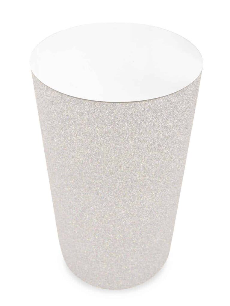 Circular Plinth Silver Glitter 90cm | EPH Creative - Event Prop Hire