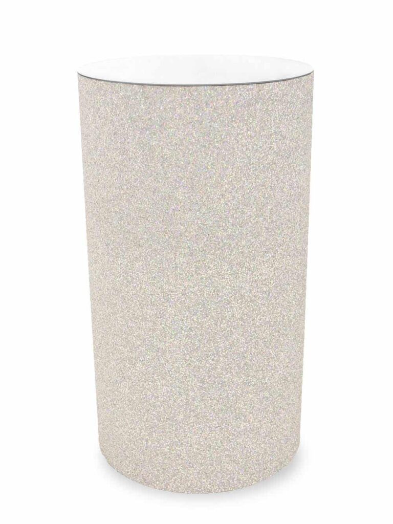 Circular Plinth Silver Glitter 90cm | EPH Creative - Event Prop Hire