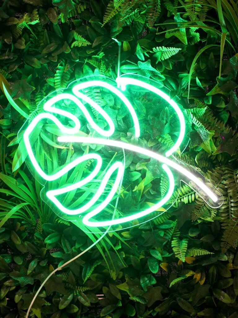 Neon LED Sign - Monstera Leaf | EPH Creative - Event Prop Hire
