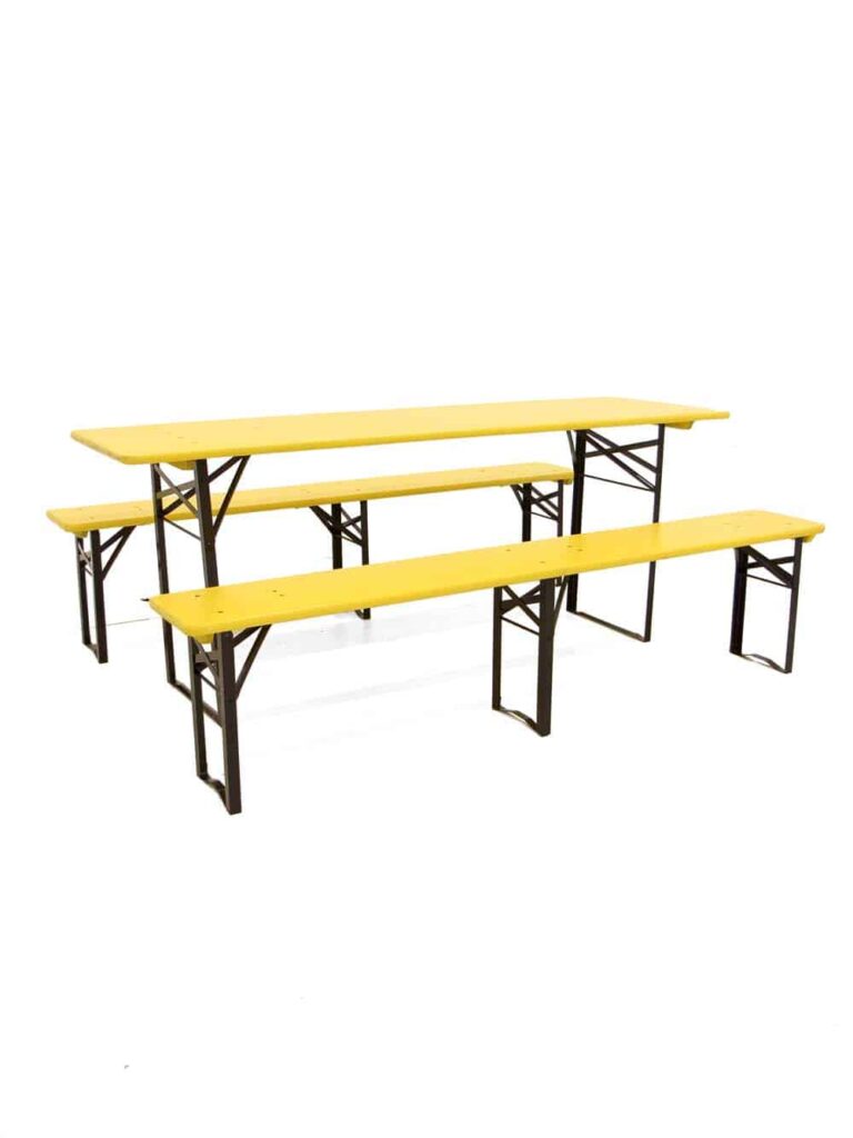 Colourful Folding Table and Bench Set (Yellow) | EPH Creative - Event ...
